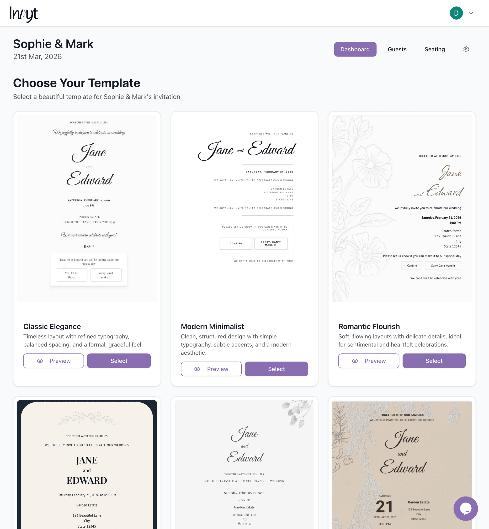 Invyt | Digital Wedding Invitations